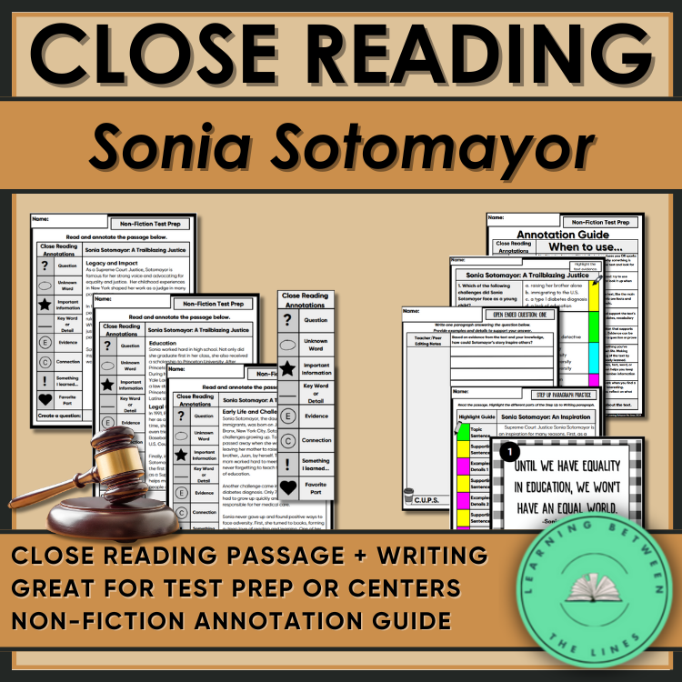 Sonia Sotomayor Close Reading - Learning Between the Lines